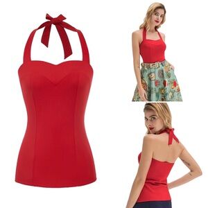belle poque | Tops | Nwt Belle Poque Halter Tie Tops Sweetheart Neck ...
